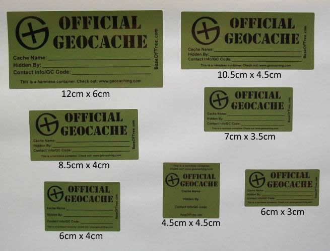 Geocache Label - 7cm x 3.5cm – BaseOfTree.com